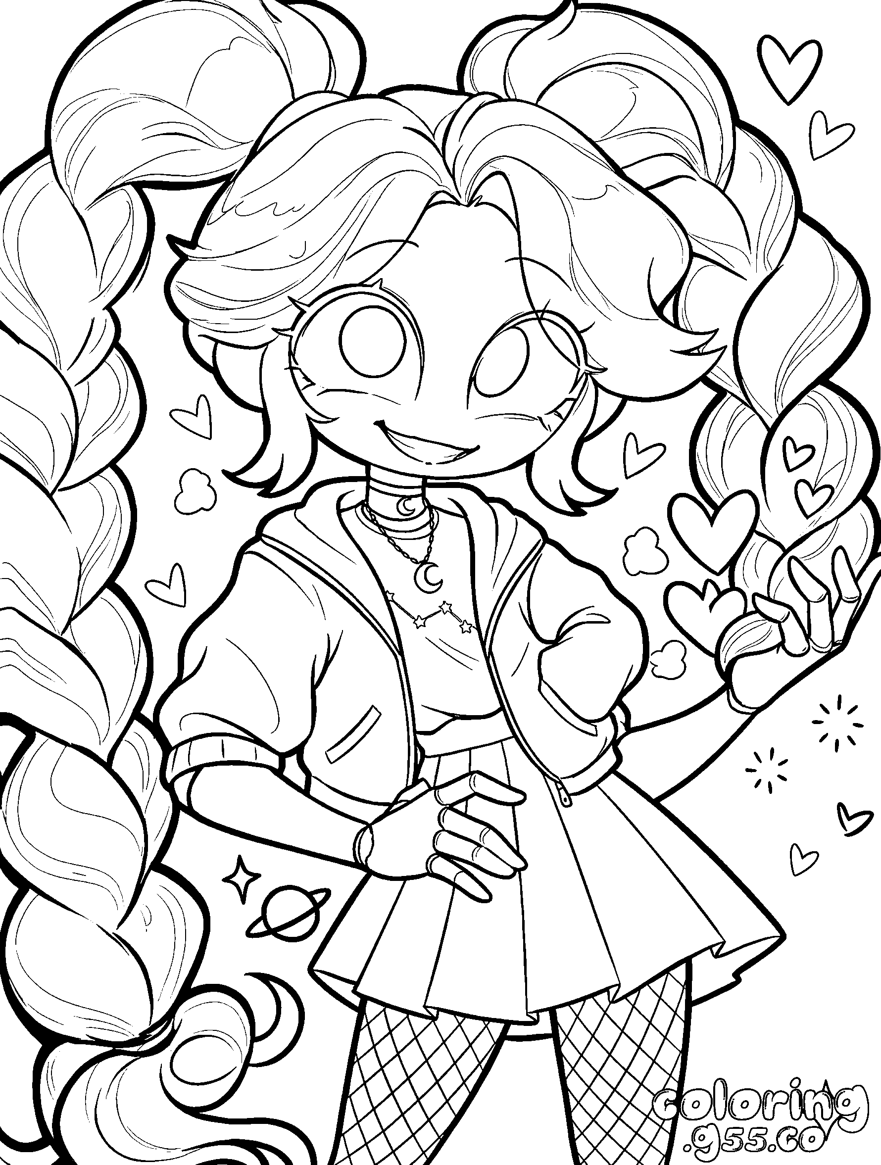 Shooting Star Lily Lovebraids Free Printable Coloring Page