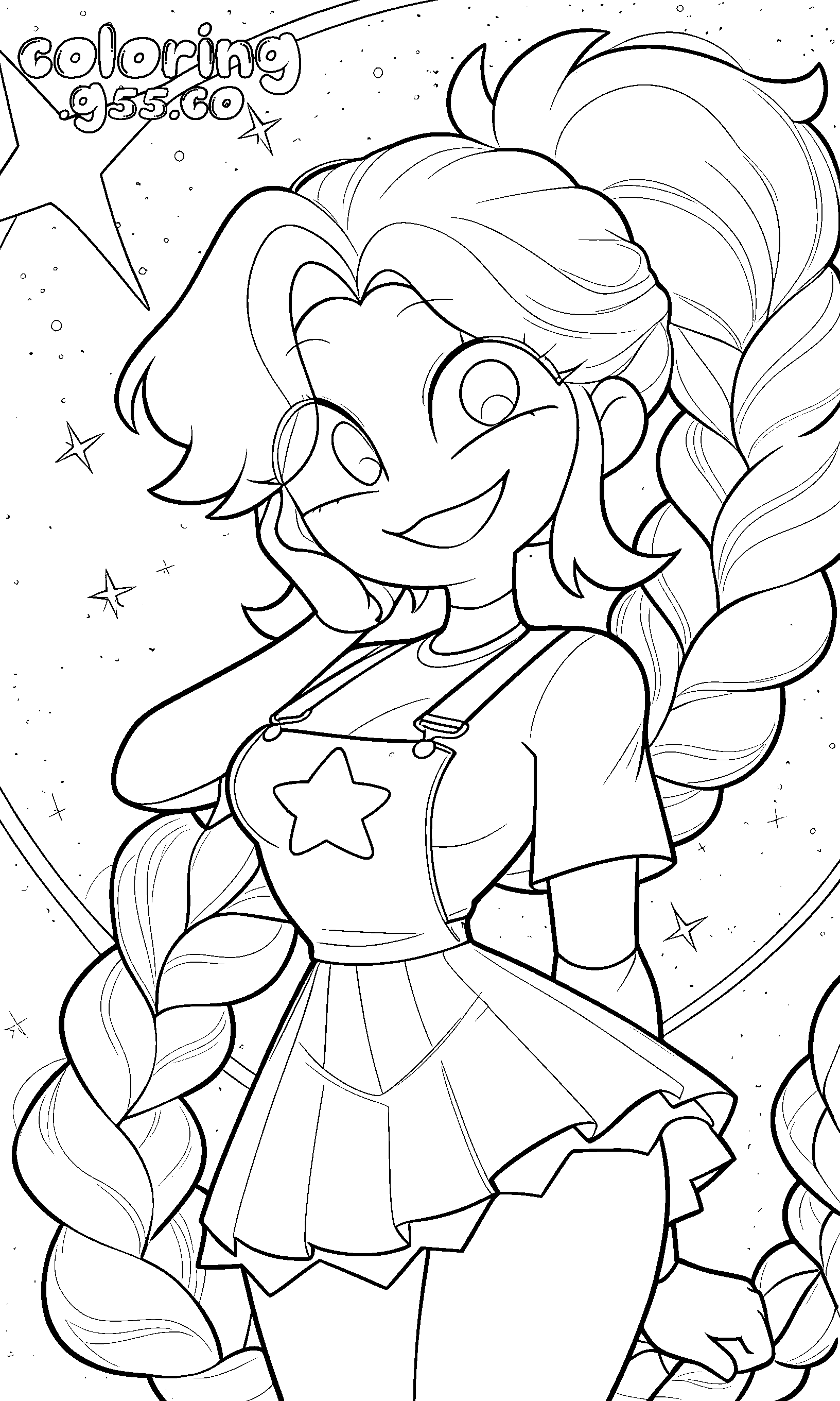 Shooting Star Lily Lovebraids Free Printable Coloring Page